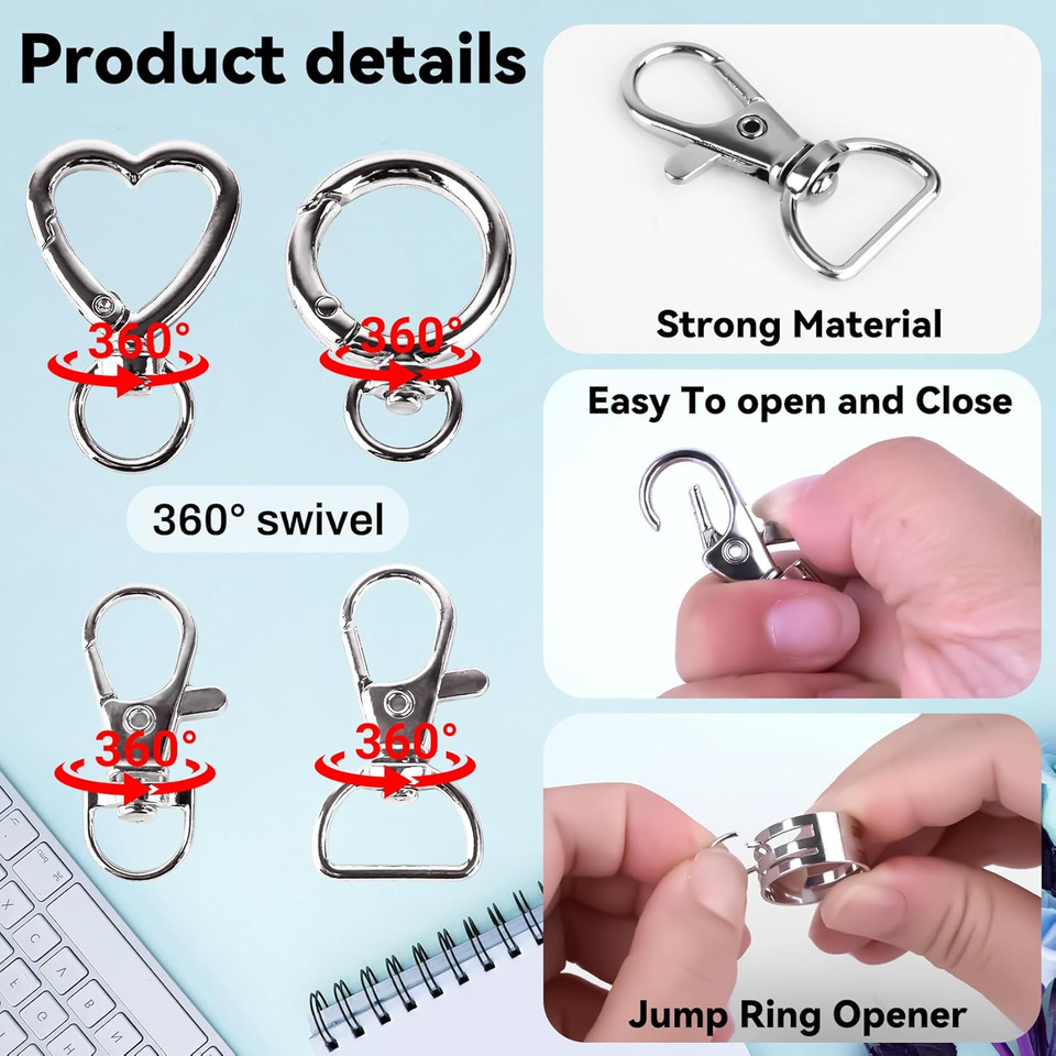 579PCS Keychain Making Kit, Key Chain Supplies Including Keychain Clip ...