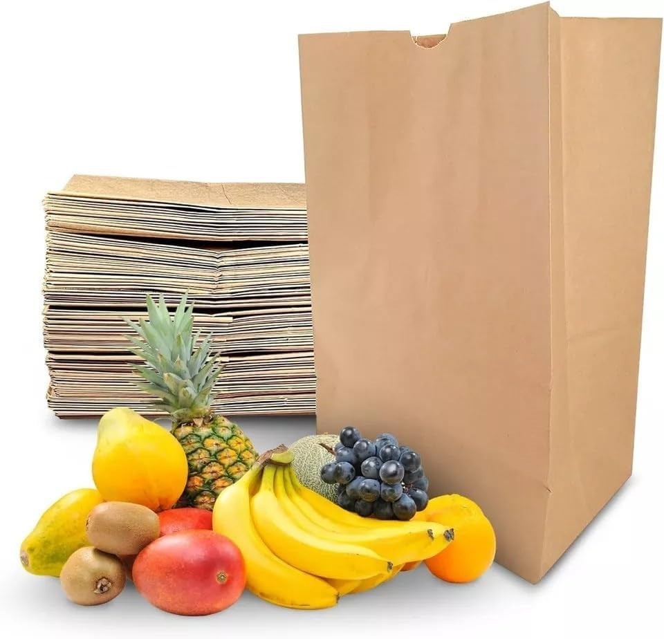 Large Heavy Duty Kraft Brown Paper Barrel Sack Bag, Grocery Bags,Sos ...