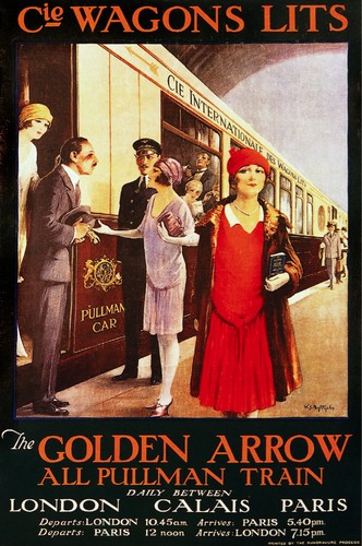 Pullman Train POSTER print.Home wall.Golden Arrow.London Decor Art.1814 ...