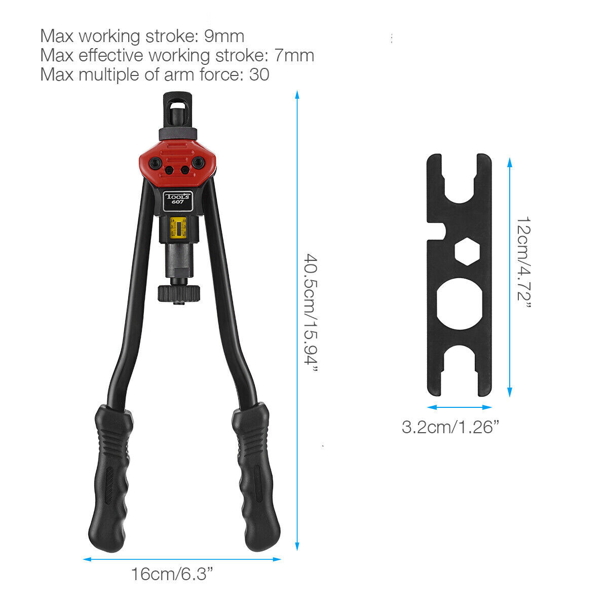 16'' Rivet Gun Kit Rivnut Thread Setting Tool Nut Setter NutSert Metric ...