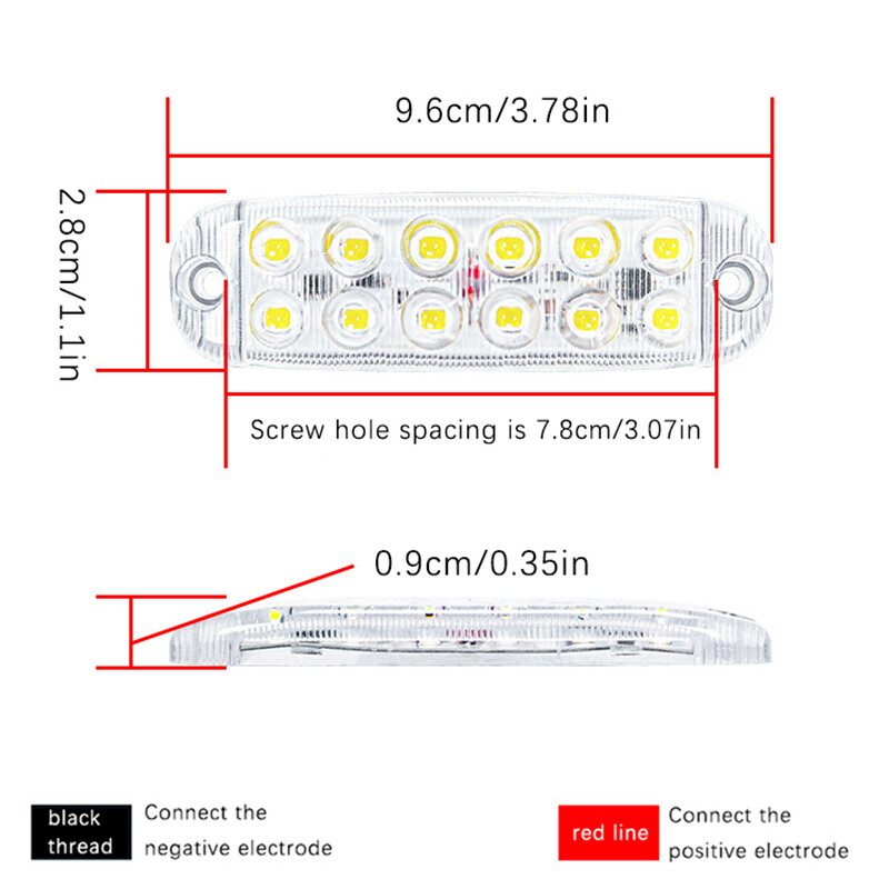 2Pcs LED Car Warning Light Grill Breakdown Emergency Light Car Truck ...