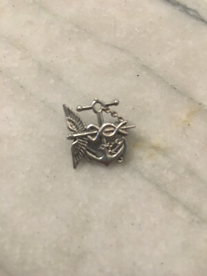 Blackinton WWII USPHS Sterling Sliver Pin Anchor Caduceus US Public ...