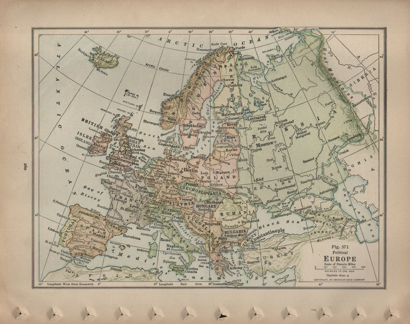 Europe Map 1925 | eBay