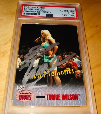 Torrie Wilson 2002 Fleer WWE Diva Moments #71 PSA Signed Card Auto RARE ...