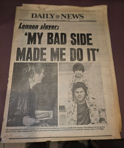 John Lennon Beatles New York Daily News December 11 1980 Chapman | eBay