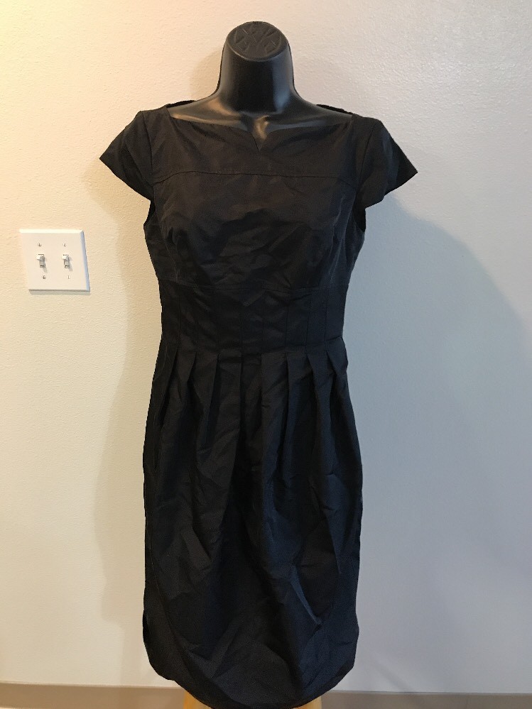 Magaschoni Collection Sleeveless Sheath Dress Black Size 0 Ruched ...