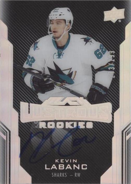 2016-17 UD Black - Lustrous Rookies Signatures Kevin Labanc #64 /299 ...