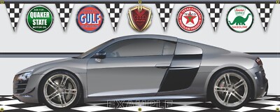 2011 AUDI R8 QUATTRO CAR GARAGE SCENE BANNER SIGN ART MURAL VARIOUS ...
