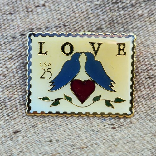 Vintage Love Stamp pin heart doves USPS memorabilia | eBay