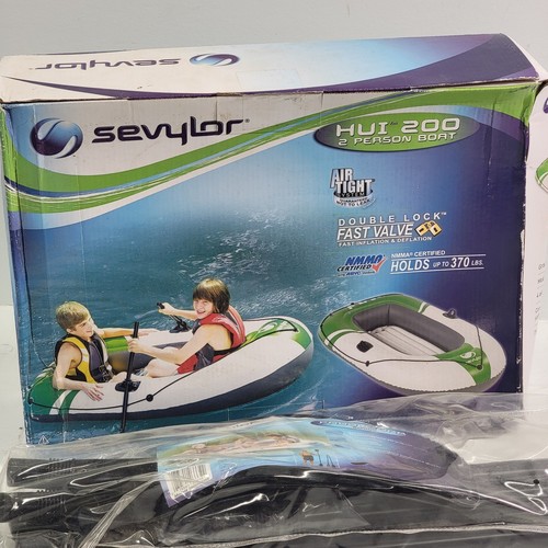 HUI 200 Sevylor 2 Person 6ft Inflatable Raft Boat Holds Up to 370lbs W ...