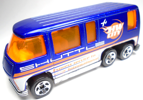 2010 HOT WHEELS GMC MOTORHOME SHUTTLE BLUE 1:64 DIECAST 3" BUS W ORANGE ...