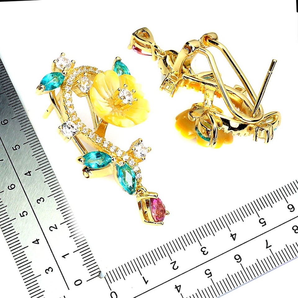 💍925 Sterling Silver Earrings Pear Rhodolite Garnet 5x3mm Topaz ...