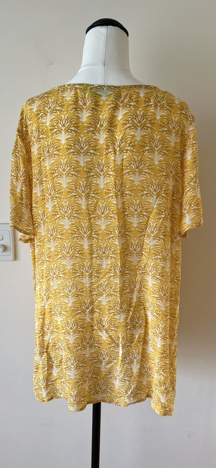 Blue Illusion Sunny Yellow Print Blouse Top Size L | eBay
