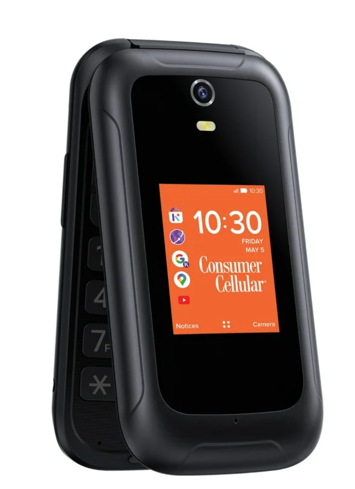 New Consumer Cellular Iris eSim Flip Phone 8GB 5.0MP Camera 4G LTE ...