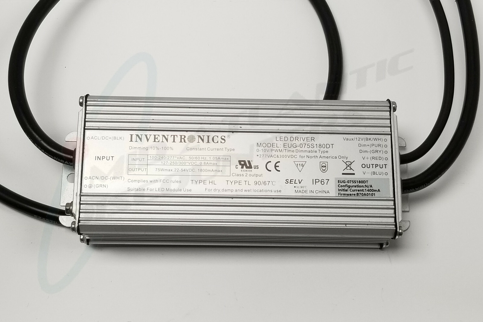 Inventronics Programmable LED Driver 75W 1400mA Dimmable 10%-100% EUG ...