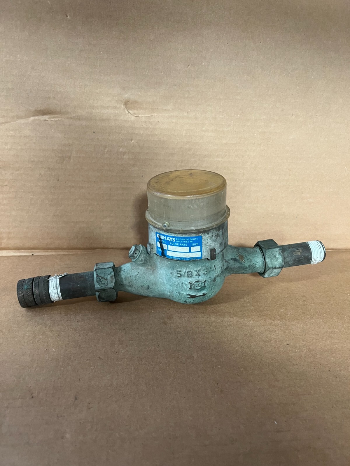 Vintage Hays Brass Water Flow Meter 5/8" x 3/4" | eBay