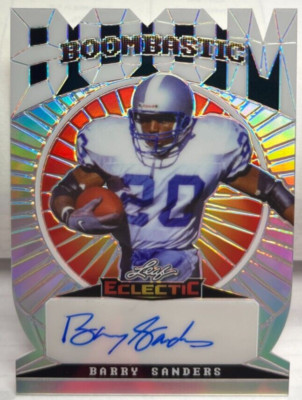 Barry Sanders 2023 Leaf Eclectic BOOMBASTIC Die-Cut Autograph Auto #d 7 ...