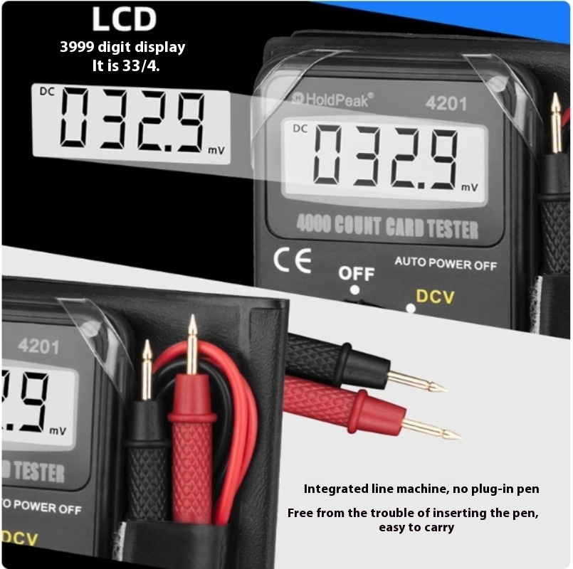 Mini Pocket Meter Digital Multimeter Auto Range DC AC Volt Ohm Portable ...
