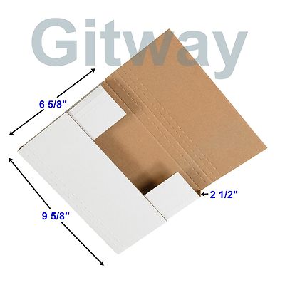 50 - 9 5/8 x 6 5/8 x 2 1/2" Multi Depth Cardboard Book Mailer Shipping ...