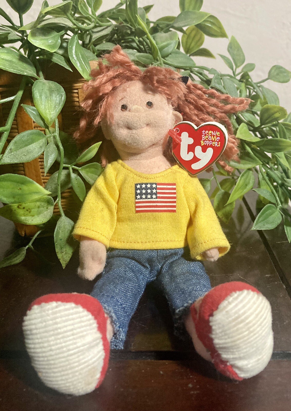 Ty Teenie Beanie Boppers American Millie red hair 8" tall Birthday July ...