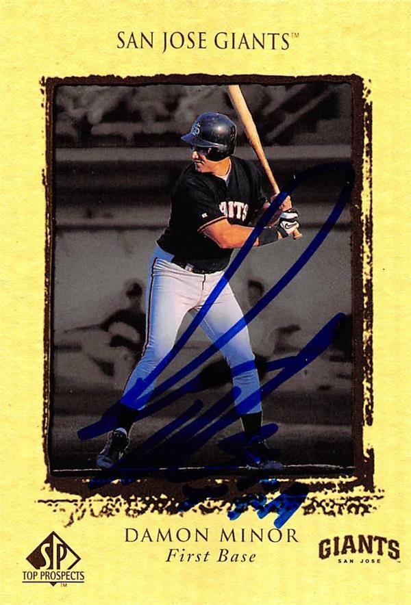 Damon Minor autographed baseball card 1999 Upper Deck Top Prospects ...