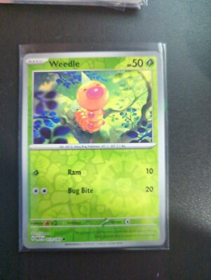 Reverse Holo Weedle 013/165 Common Scarlet and Violet 151 Pokemon TCG ...