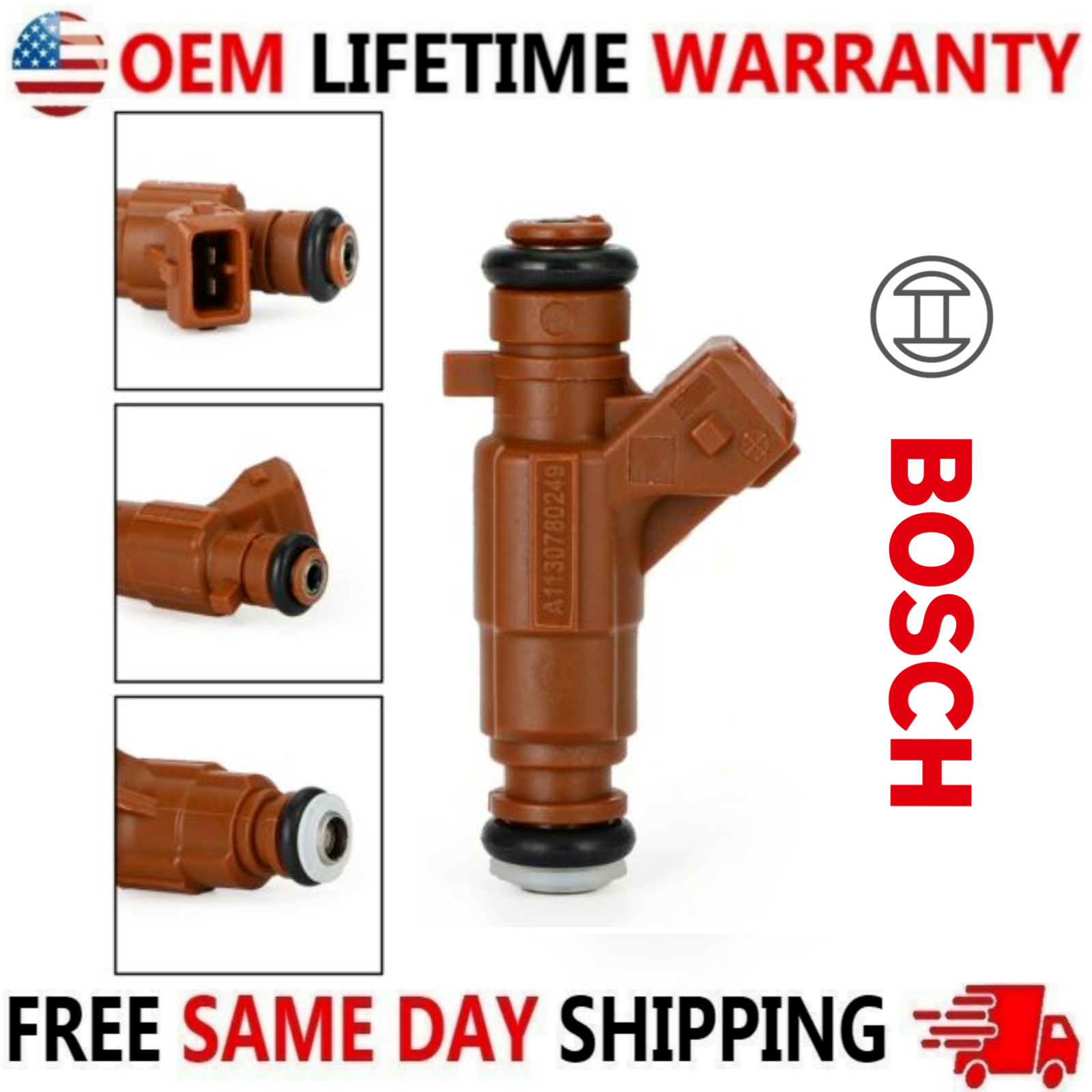 Genuine BOSCH Single Fuel Injector for 2003-08 Mercedes-Benz V6 V8 ...