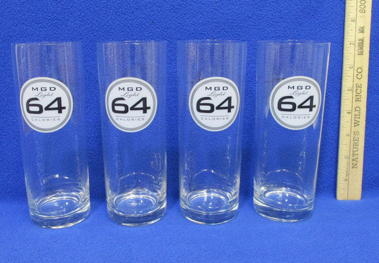 MGD Light Beer Glasses 64 Calories Miller Genuine Draft Pint Glass Set ...