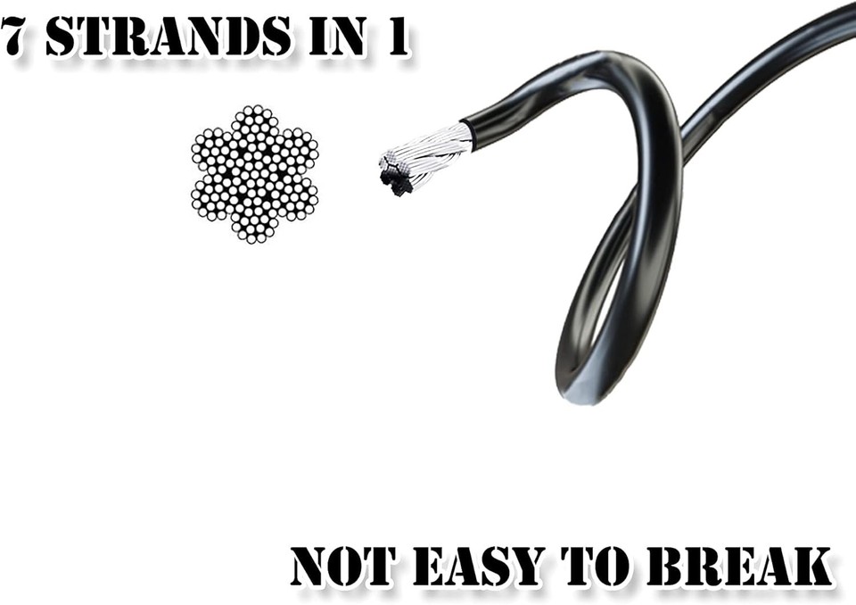 Gym Replacement Cable Pulley 5mm Heavy Duty Steel Wire Rope for Home ...