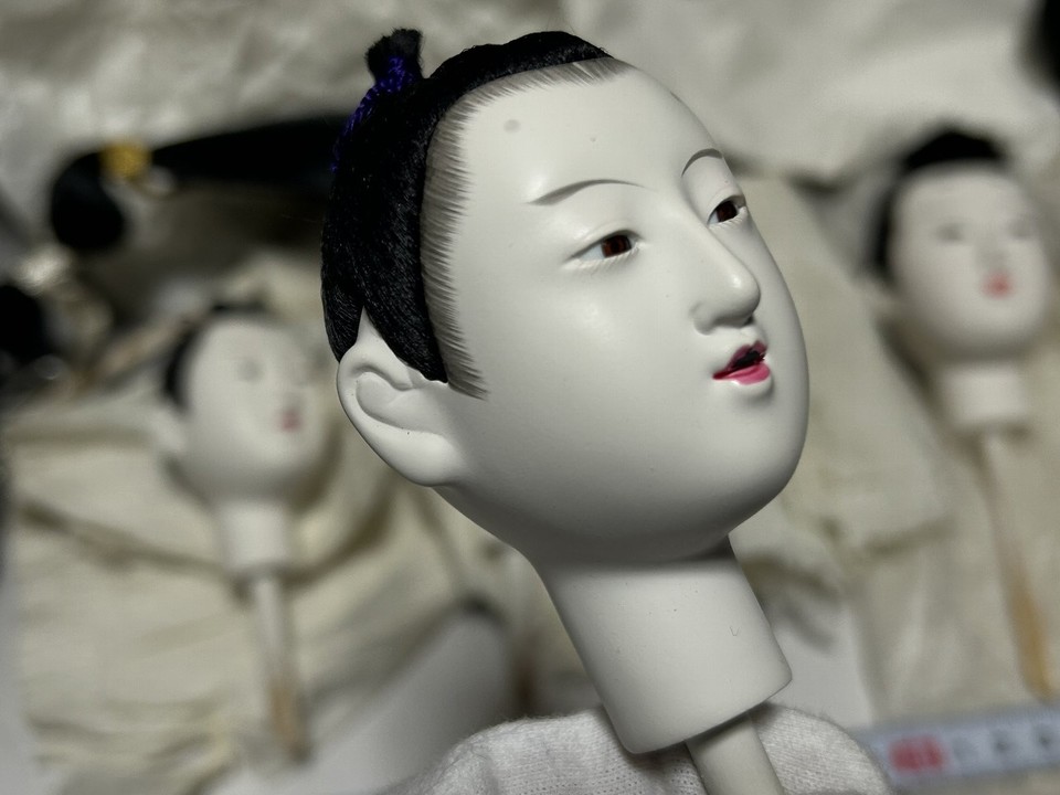 Japanese Doll Set #416 Vtg Hina Geisha Samurai Bunraku Puppet Figure ...