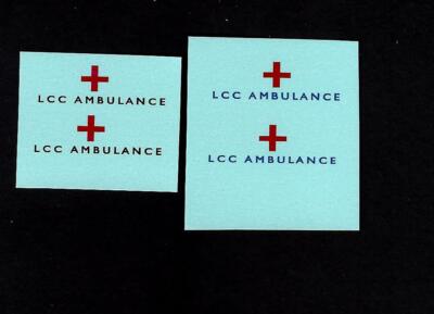 MATCHBOX TRANSFERS/DECALS - 14c BEDFORD LOMAS AMBULANCE - Black/Blue ...