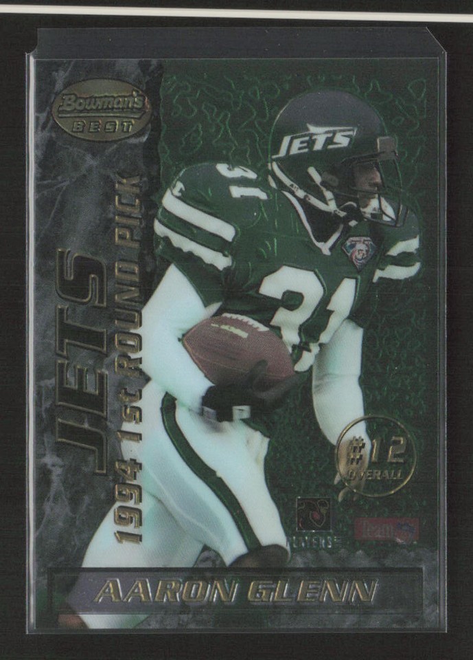 1995 Bowman's Best #12 Aaron Glenn / Warren Sapp Double Finest Mirror ...