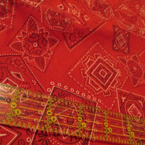 Western Red Hanky cowboy hankerchief cotton fabric BTHY half yard | eBay