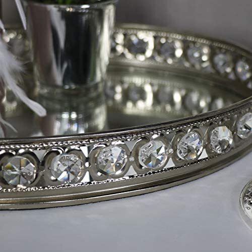 Decorative Mirrored Tray | Tealight Candle Holder Plate |Vanity Perfume ...