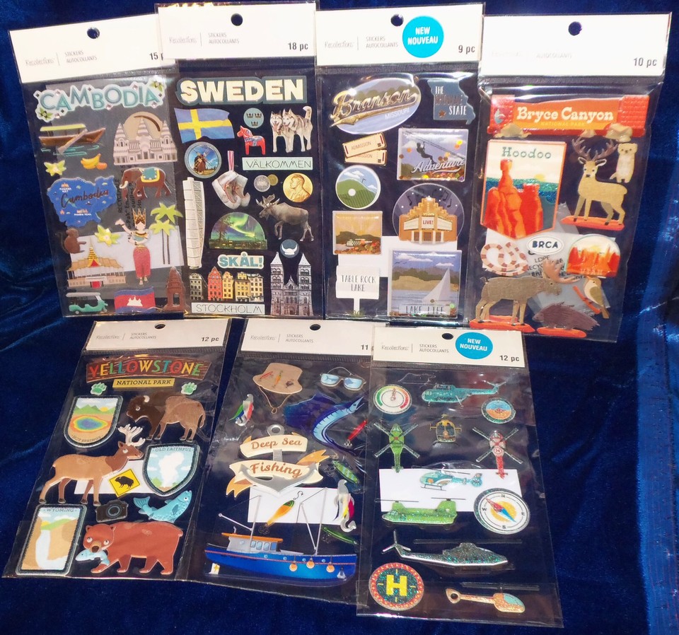 LOT of Recollections Stickers 7 NEW Packs Travel & Leisure USA National ...