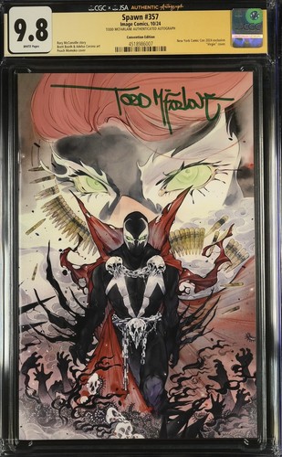 SPAWN 357 NYCC PEACH MOMOKO VIRGIN VARIANT CGC 9.8 SS JSA SIGNED TODD MCFARLANE | eBay
