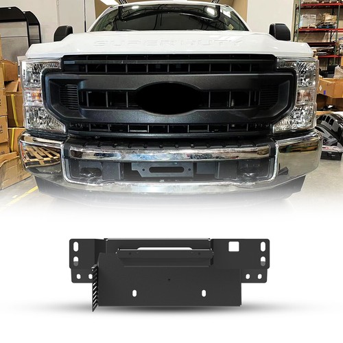 Black Steel For 2017-2024 Ford F250 Super Duty Winch Mount Plate Front ...