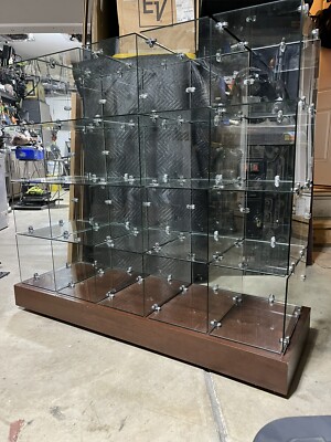 Retail Glass Cube Display Case With Wooden Base. 56” X 48” X 18”. 20 ...