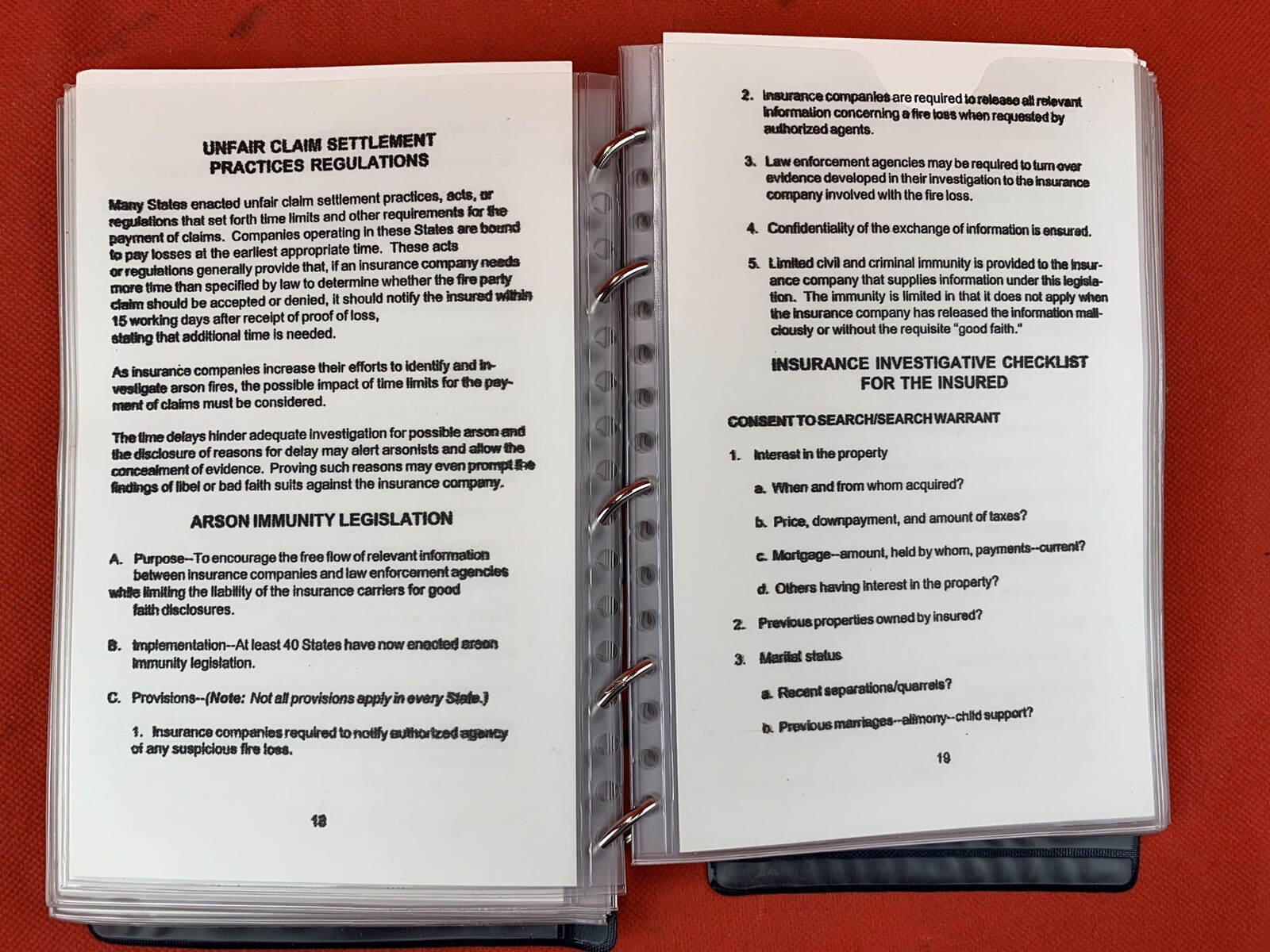 Book Vintage ATF Arson/Explosives Checklist Agent Field Manual | eBay