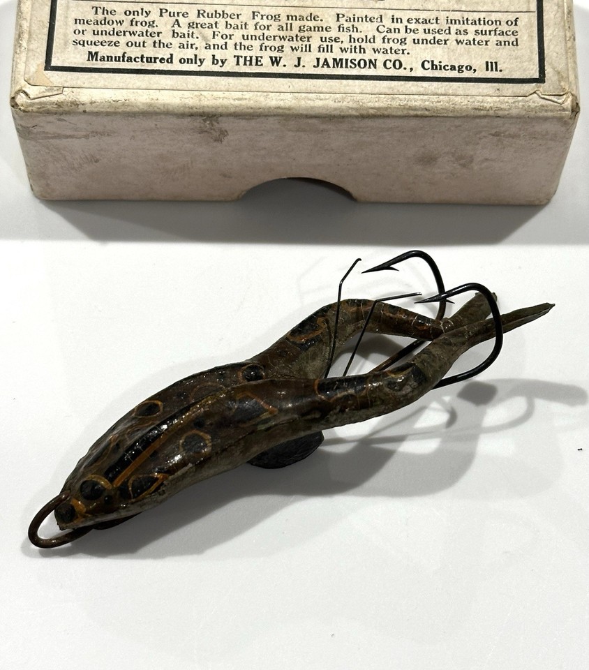 Vintage rare Jamison Hastings Hollow Rubber Weedless Frog lure IL c ...