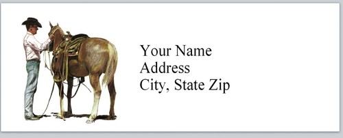 Personalized Address Labels Western Cowboy Horse (P 94) | eBay