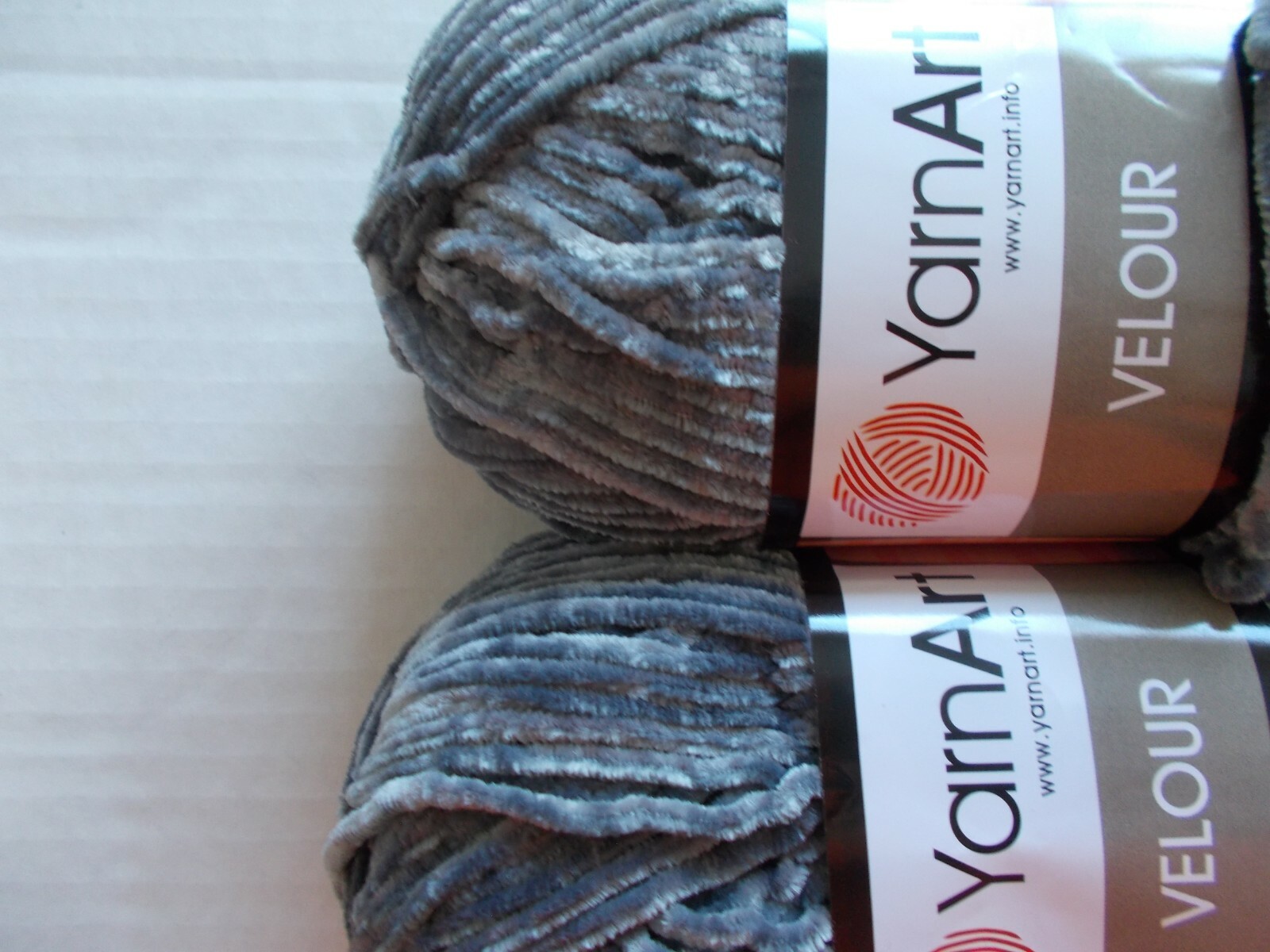 YarnArt Velour yarn, Medium Grey, lot of 2, (186 yds each) | eBay
