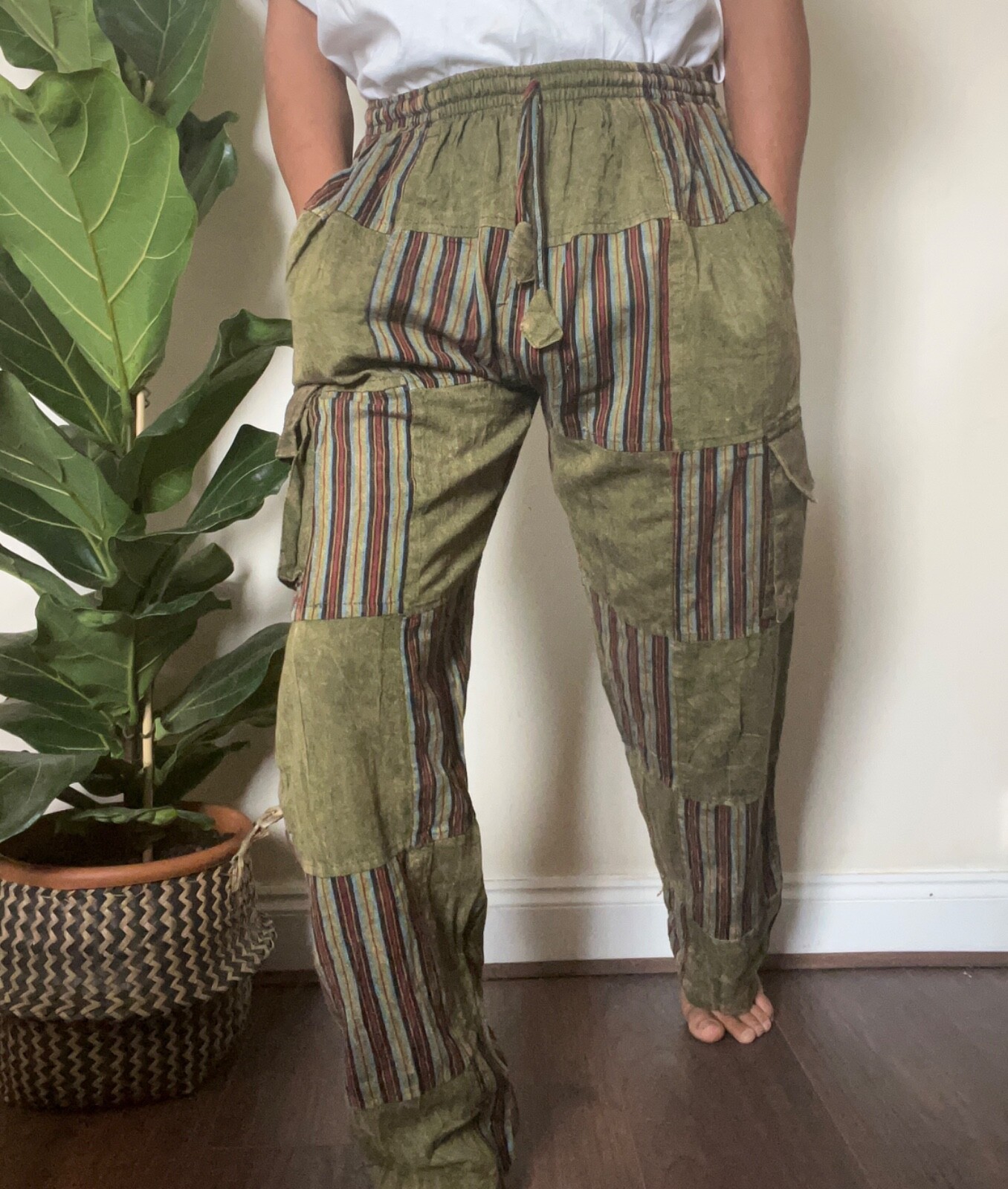 Hippie Patched Trousers | Unisex Boho Pants | 100% Cotton Fabric ...