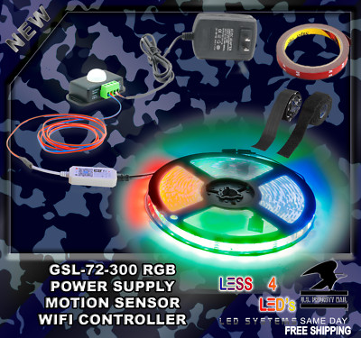 Alexa Gun Safe Light LED Strip w/ Motion Sensor / Switch / RGB WIFI ...