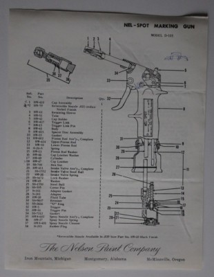 NELSON Paint Company Nel-Spot Marking Gun brochure - 1960s ...