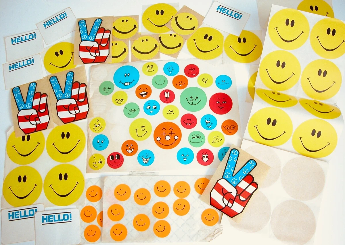 Smiley Face Stickers 70s