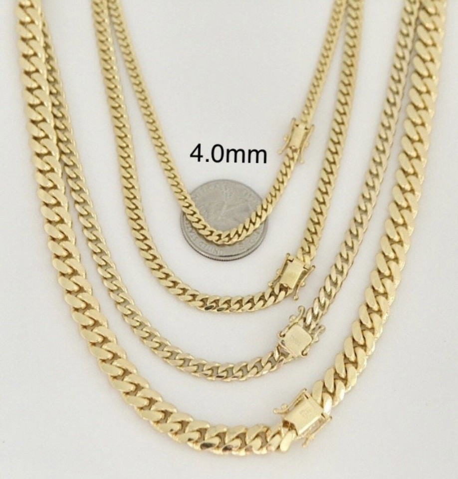 10k Yellow Gold Miami Cuban Chain - Miami Cuban Link Necklace - 10k ...