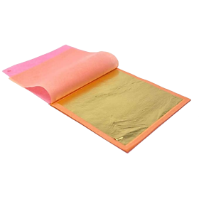SIM GOLD LEAF 25 feuilles d'or imitation 2.5 (or 24 carats) 14 x 14cm ...