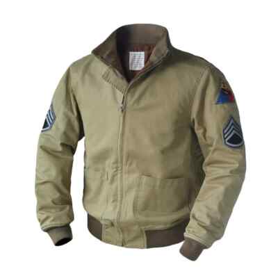 Brad Pitt US Army Fury Military Tanker WW2 Casual Bomber Cotton Jacket ...