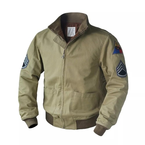 Brad Pitt US Army Fury Military Tanker WW2 Casual Bomber Cotton Jacket ...